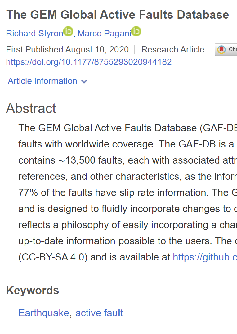 The GEM Global Active Faults Database | GEM Foundation