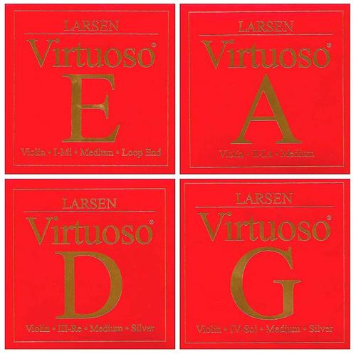 Virtuoso Violin, loop end E String Set - Medium | monteroviolins