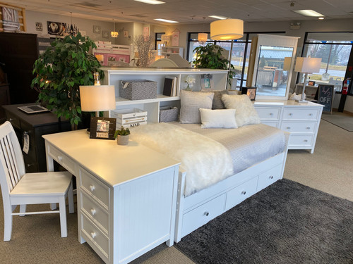 Twin Sideways Bookcase Bed White | rooms4kids
