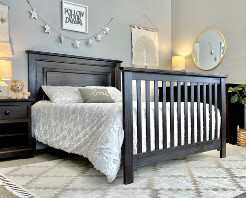 Crib Full Conversion Rails Weathered Espresso | rooms4kids