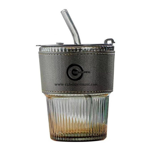 Glass Cup with Straw and Lid | Cub Express