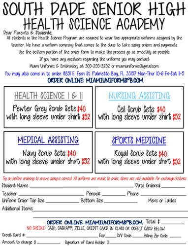 South Dade Health Science Scrubs | Mysite