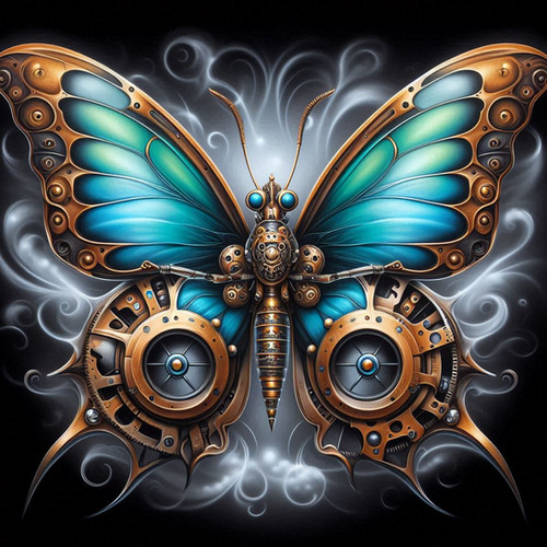 Steampunk 50x50cm stamped cross stitch kit | Wattobizz