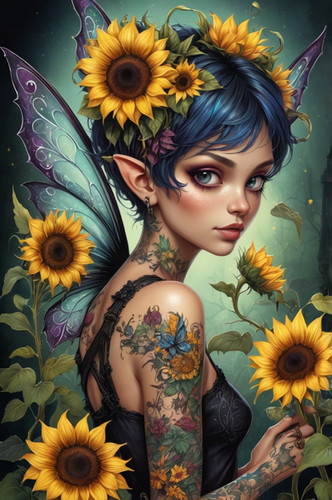 50x70cm pixies and flowers | Wattobizz