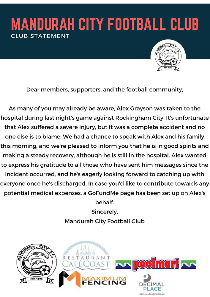 Club Statement - Alex Grayson