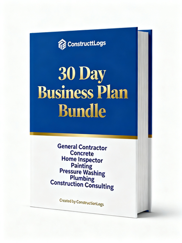 30 Day Business Plan Bundle | Construction Logs