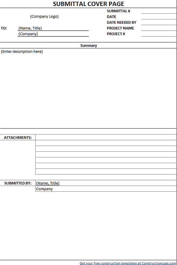 Free Construction Submittal Form Template - Nisma.Info