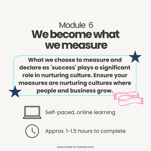 Module 6 - We become what we measure | Make It Human