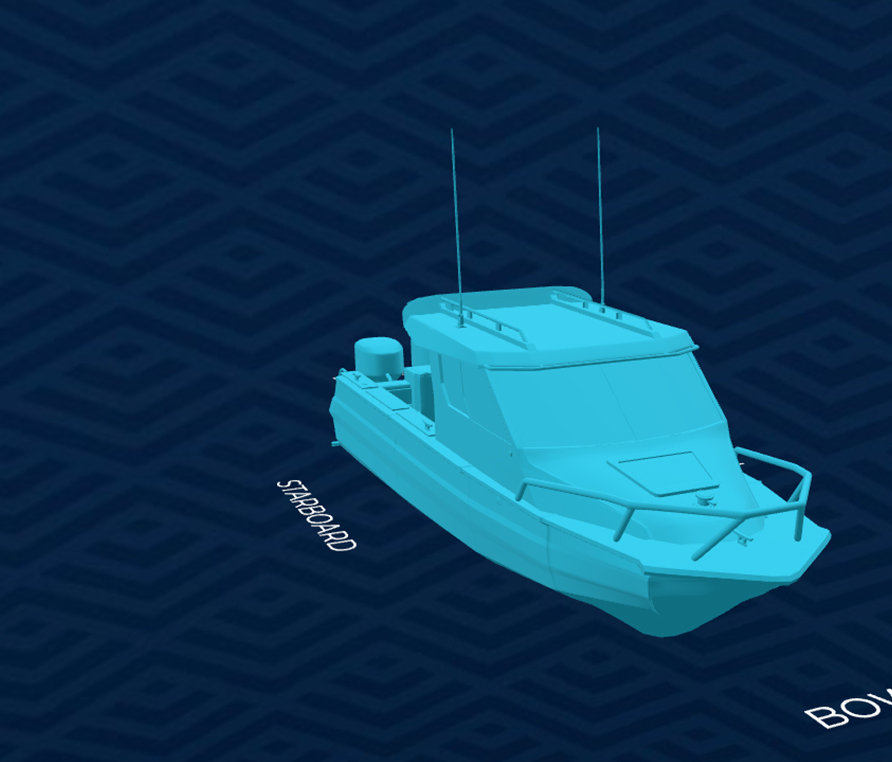 3D Power Boat Reference Diagram