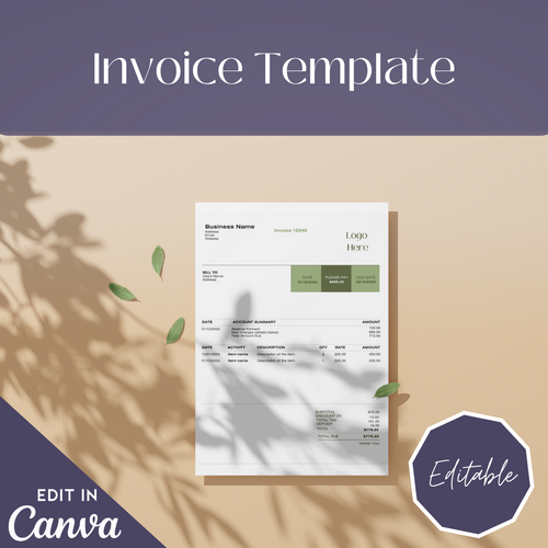 Marketing | Editable Small Business Invoice Template | KT Virtual Solutions