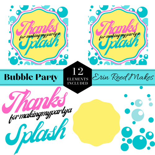 "Bubble Party" Printable Cards & Cut Files | Erin Reed Makes