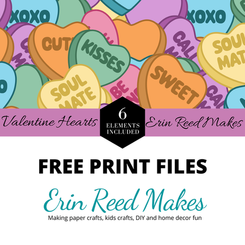 Valentine Hearts Printable Freebie | Erin Reed Makes
