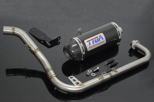 Honda Grom SF Tyga Full Race System Exhaust Carbon Oval | MiniHolics