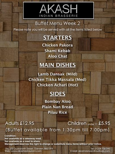 Buffet Menu | akash