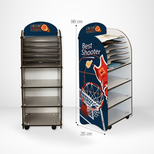 BASKETBALL MULTI SEPARATION BOOKSHELF | Popcorn Kids