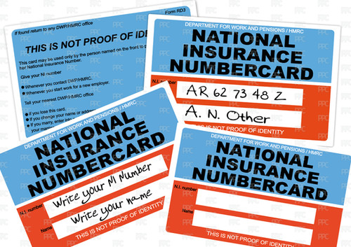 Blank National Insurance Number Card, Replacement, Printed on Plastic ...