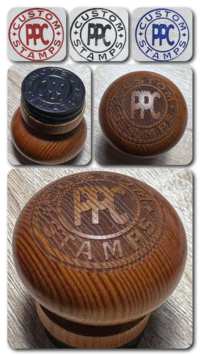 Rubber stamp 30mm round - Your design | Personalised Plastic Cards