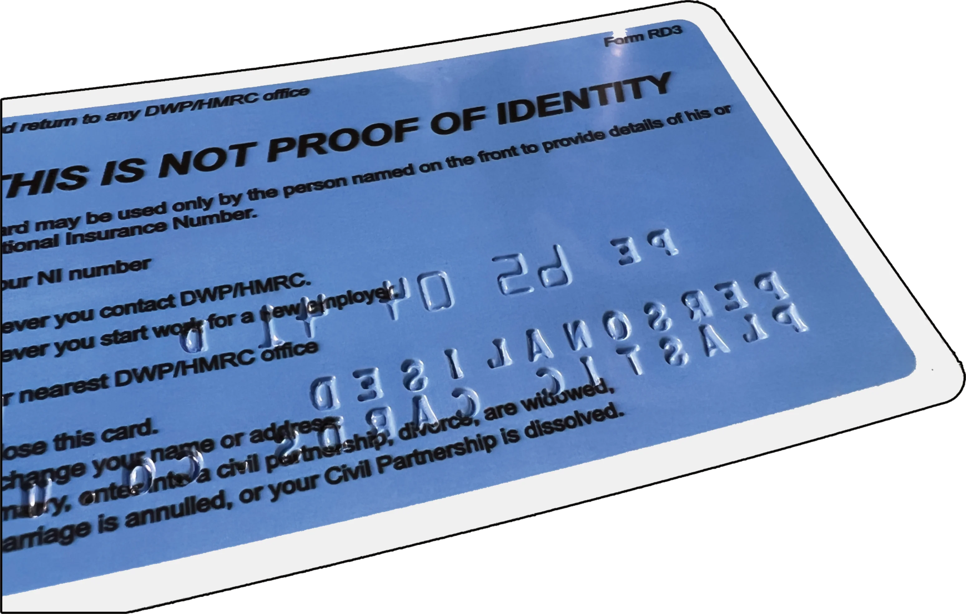 National Insurance Number Card Replacement. Printed, Lasered or ...