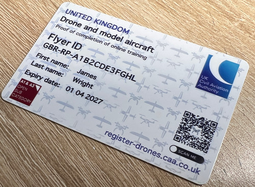 CAA Drone - Model Aircraft Licence / Training Card | Personalised ...