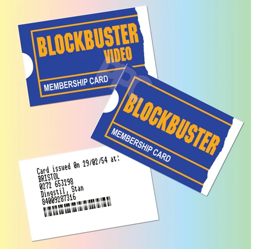 Blockbuster Video Club Membership Card, Personalised Reproduction ...
