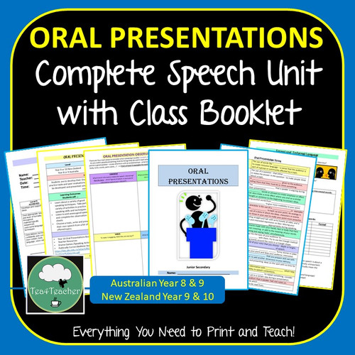 High School English SPEECH UNIT Oral Presentation skills | Tea4Teacher