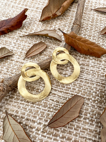 18K Gold Plated Linked Loops Earring | SandBrazil