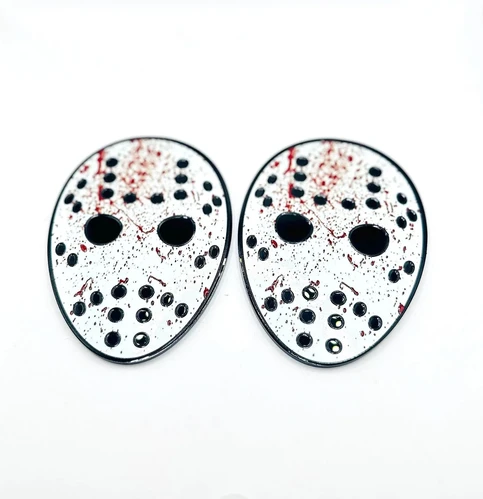 JASON MASK BLOOD SPLATTER BADGES | Jameskgti Emblems & Laser Designs, LLC