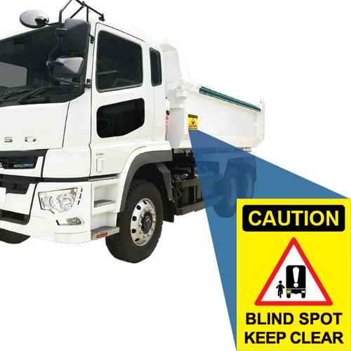 Blind Spot Caution Sign Stickers (2pcs/Set) | VWrap.sg