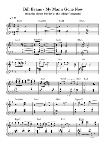 Bill Evans - My Man's Gone Now | Rowan Hudson