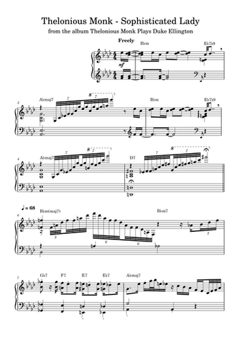 Thelonious Monk - Sophisticated Lady | Rowan Hudson