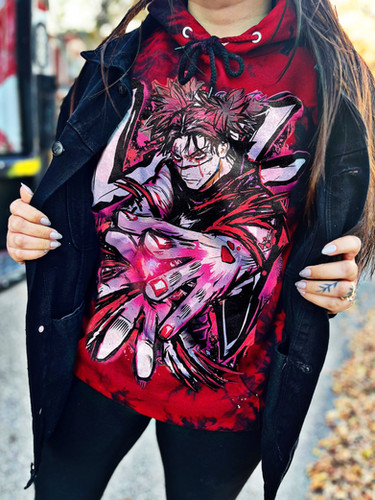 Sleepy Emo Princess 🩸 Red Spiral Hoodie | LoversOverLosers