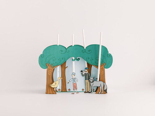 Peter and the Wolf Printable Puppet Theater | Crafterina