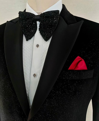 Starry Night Sparkle – Black Velvet Tux Blazer | MF.Khan Bespoke