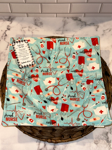 Coffee and Scrubs Plate Cozy | CraftingTherapyShop