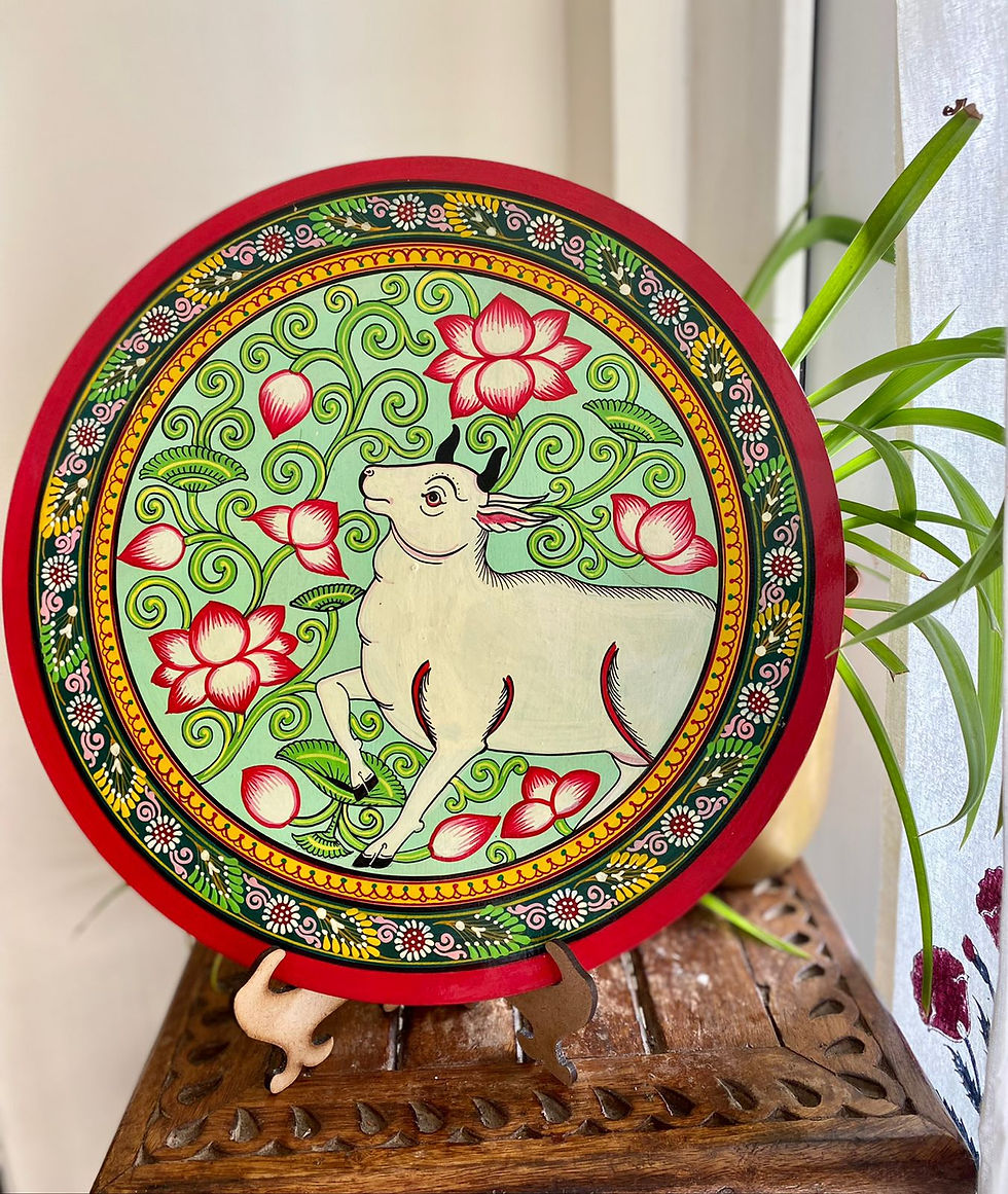 Handpainted MDF Plate of Pichai Art | Swarnautkala