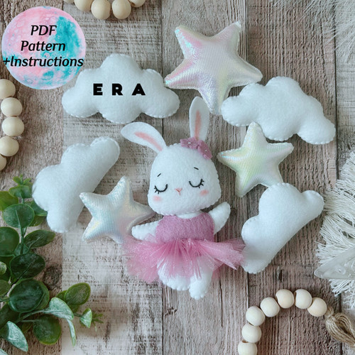 Cute Ballerina Bunny set PDF Pattern. DIY felt sewing toys ballerina ...