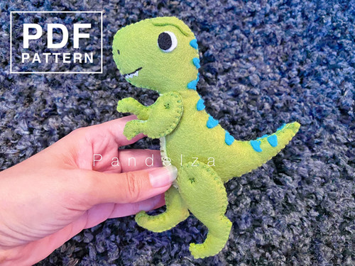 Free T-rex felt PDF Pattern. DIY dinosaur T-Rex softy plushie toy. Easy ...