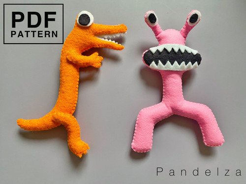 PDF Pattern Rainbow friends Orange and Pink felt sewing pattern. DIY ...