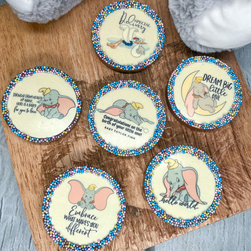 Cute Elephant Baby Chocolate Discs | CocoAimes
