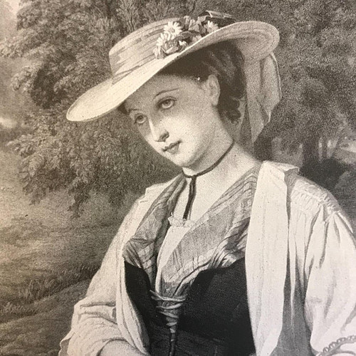 Antique Print, Lithograph, Maud Muller, Romance Art, Star Crossed ...