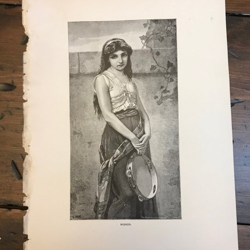 Antique Print, Goethes, Tragic Art, Wilhelm Meister, Gypsy Girl Dancer ...