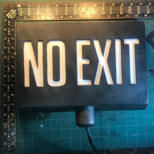 NO EXIT Sign, Lighted Sign, Lowbrow, Wall Art, Repurposed Vintage, Bar ...