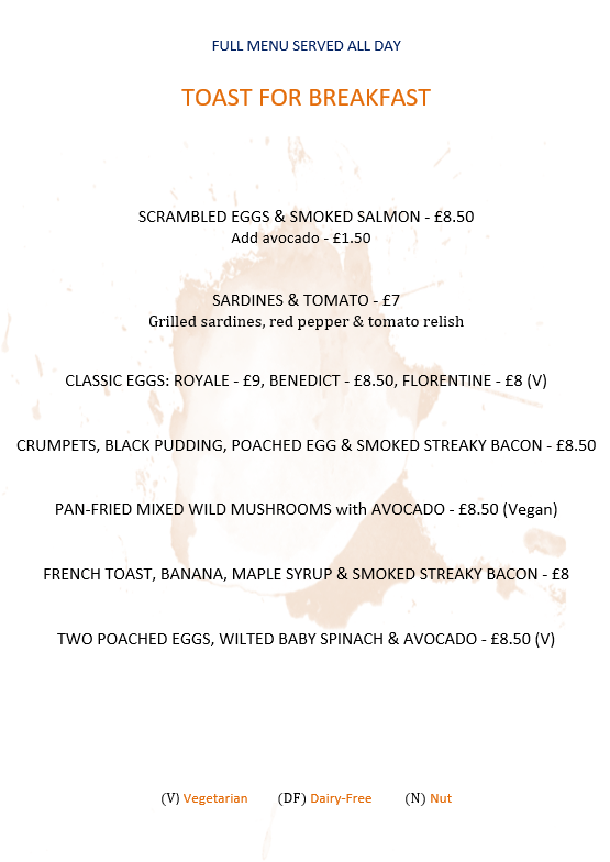 Food Menu | UK | Toast Altrincham