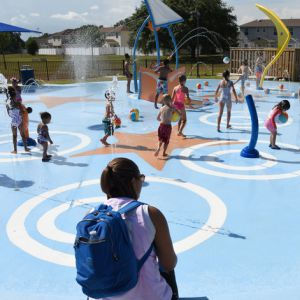 Keesler AFB Opens New Splash Pad Park at West Falcon Housing