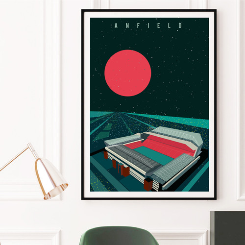 Liverpool Anfield Stadium Illustrated Art Print | eyeforlondonprints
