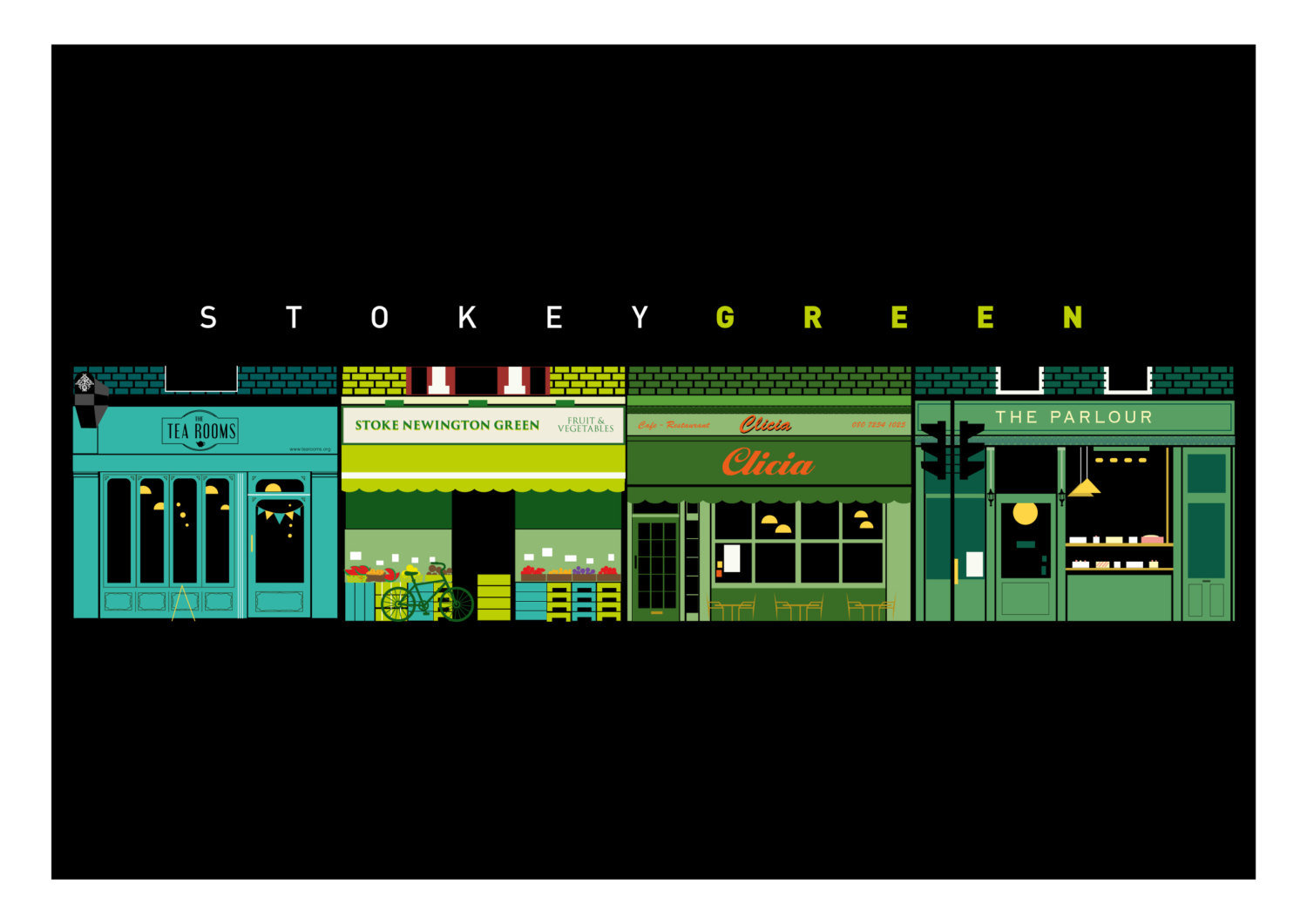 Colour Coded Stokey: Set of 4 prints | eyeforlondonprints