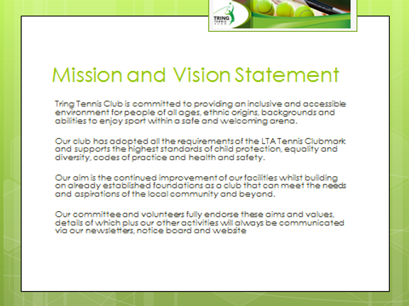 MISSION AND VISION STATEMENT Tringtennisclub mission-and-vision-statement-tringtennisclub