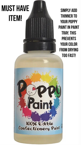 Poppy Paint THINNER Edible Paint, MUST HAVE/ESSENTIAL 30ml. | Berry ...
