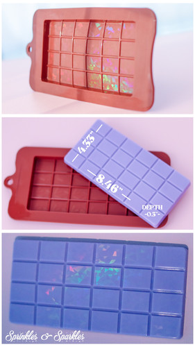 Sprinkles & Sparkles Confetti Holographic Chocolate Bar Silicone mold ...