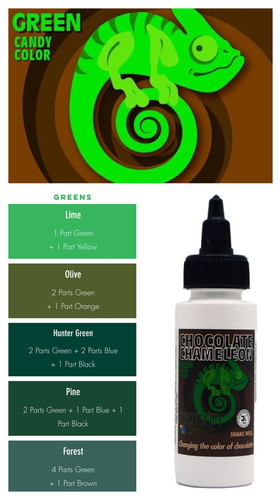 GREEN Artisan Accent Chocolate Chameleon Candy Oil Based Coloring, 2oz ...